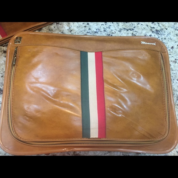 Bags | Vintage 197s Leather Monarch Luggage Set | Poshmark